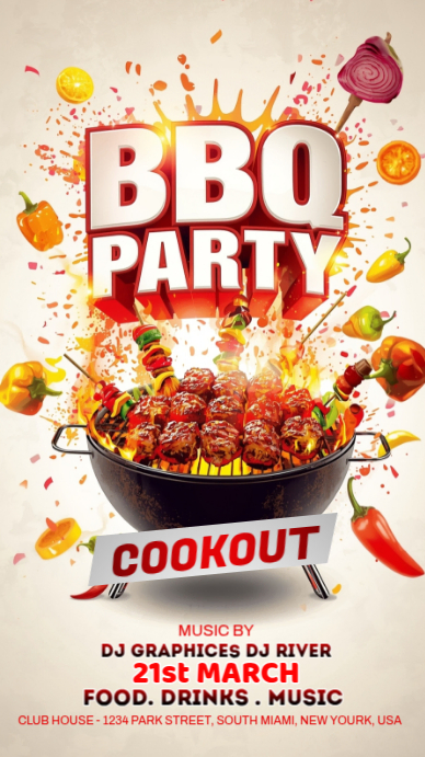 Maximalist Bbq Cookout Party Instagram Story Template | PosterMyWall
