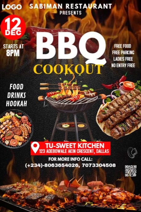Maximalist Bbq Cookout Template Poster | PosterMyWall