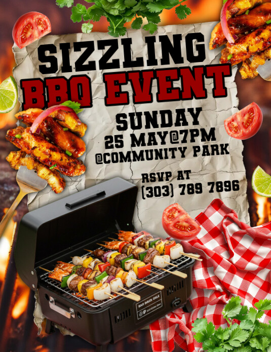 Maximalist Bbq Flyer (us Letter) Template | PosterMyWall