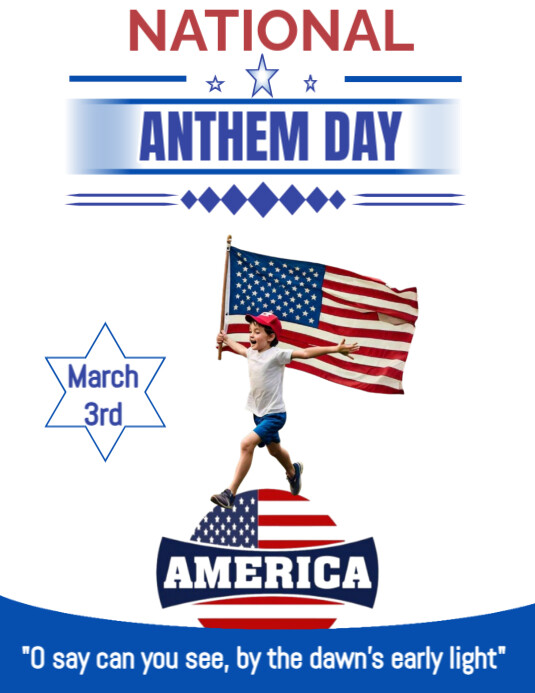 Plantilla de Maximalist Beautiful Blue And White March 3rd American ...