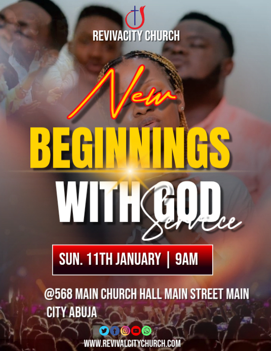 Maximalist Beginning With God Flyer (us Letter) Template | PosterMyWall