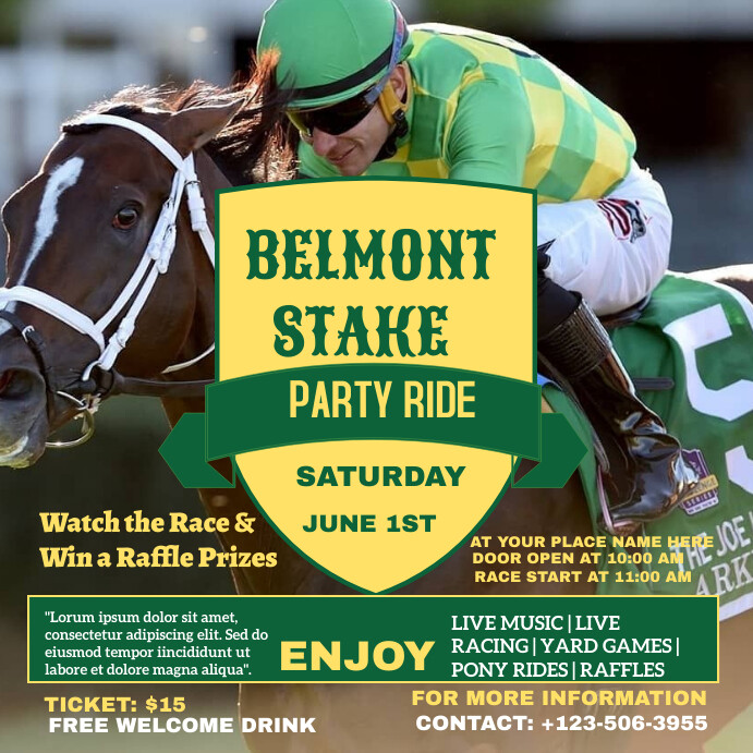 Plantilla de Maximalist Belmont Stake Instagram Post | PosterMyWall