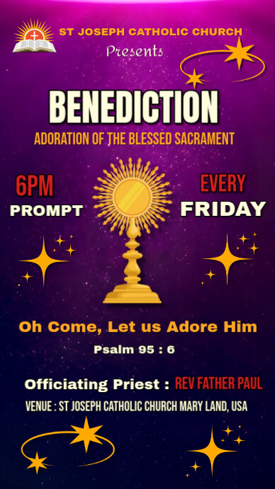 Maximalist Benediction Adoration Event Flyer Instagram Story Template ...