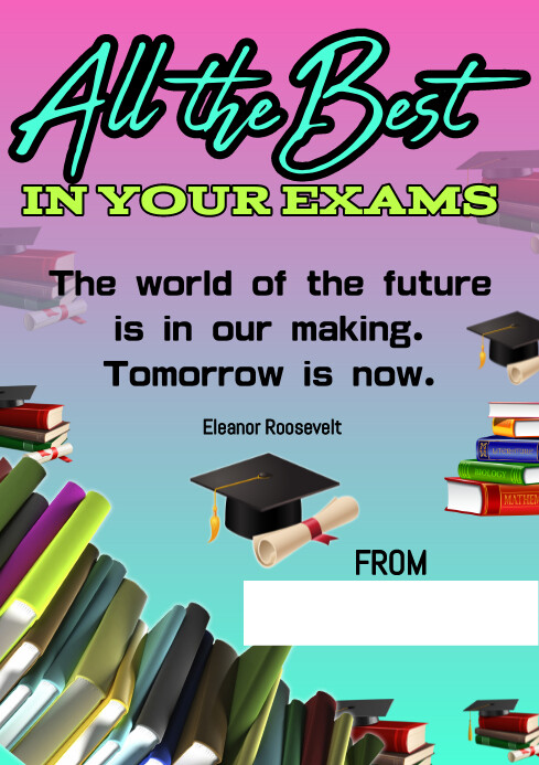 Maximalist Best Wishes In Exams Card Design A Template | PosterMyWall