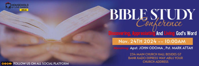 Maximalist Bible Study Banner 2' × 6' Template | PosterMyWall