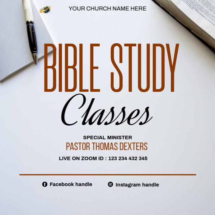 Maximalist Bible Study Classes Instagram Post Template | PosterMyWall