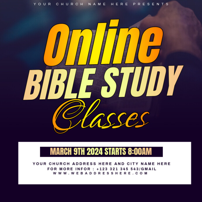 Maximalist Bible Study Classes Instagram Post Template | PosterMyWall