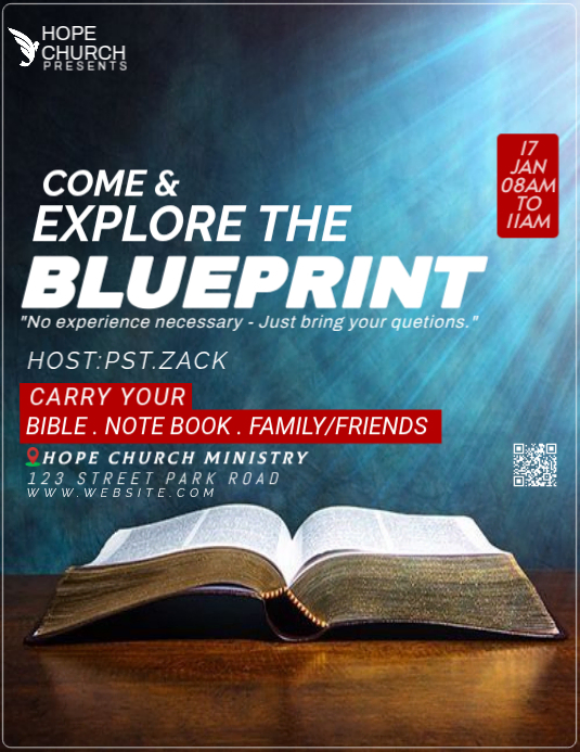 Maximalist Bilble Study Service 2026 Flyer (us Letter) Template ...