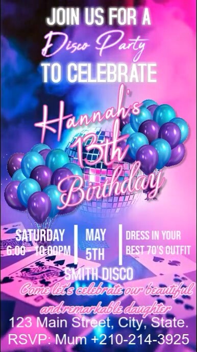 Copy of Maximalist Birthday Celebration Digital Display (9:16 ...