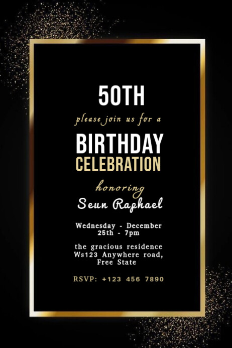 Maximalist Birthday Invite Banner 4' × 6' Template | PosterMyWall