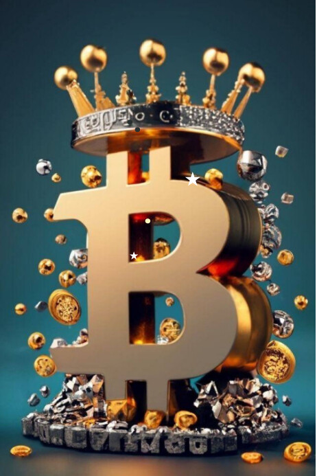 Maximalist Bitcoin Golden Crown Banner 4' × Template | PosterMyWall
