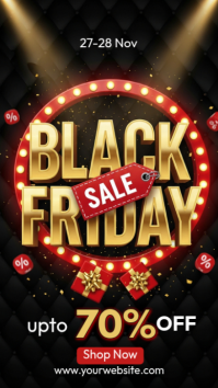 Black Maximalist Black Friday Sale Instagram Story Template | PosterMyWall