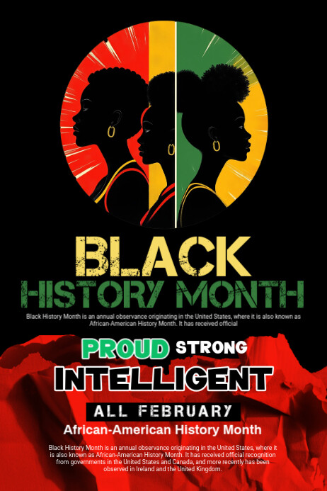 Maximalist Black History Month Banner Banner 4' × 6' Template ...