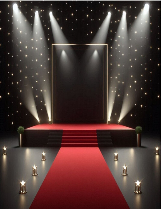 Copy of Maximalist Black Lit Red Carpet Background Template Flyer (us Letter) | PosterMyWall