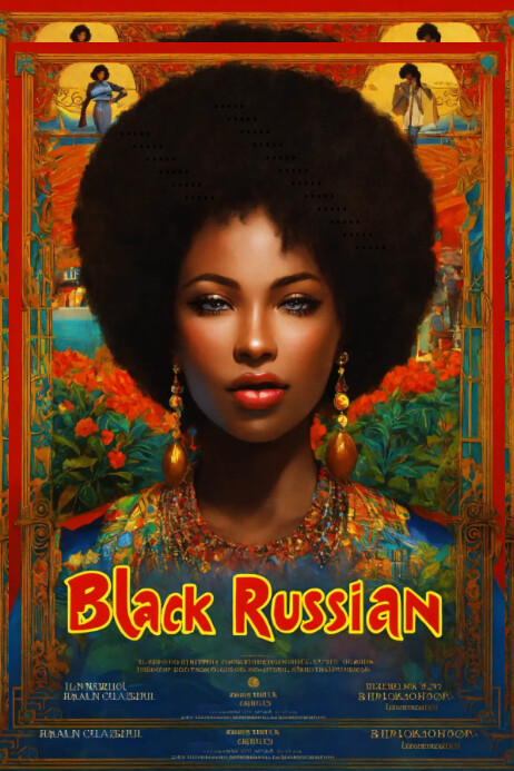 Maximalist Black Russian Poster Template | PosterMyWall