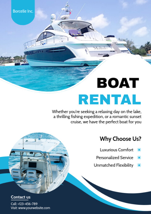 Maximalist Boat Rental Service A4 Template | PosterMyWall