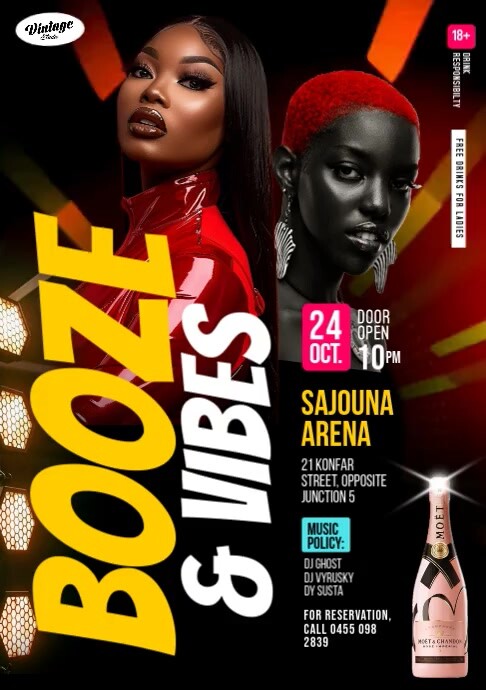 Maximalist Booze And Vibes Event Party Event Flyer A4 Template ...