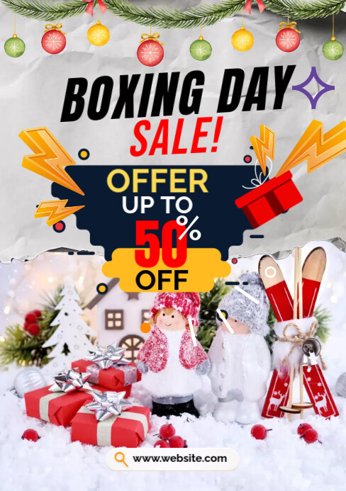 Maximalist Boxing Day Present Flyer A5 Template | PosterMyWall