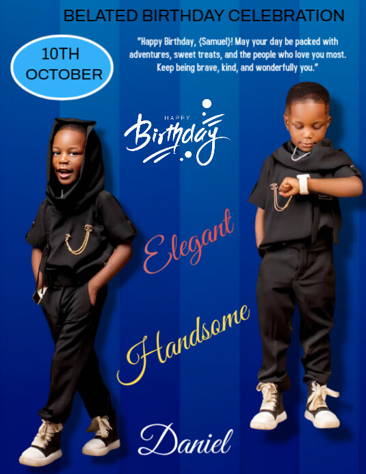 Maximalist Boy Birthday Celebration Flyer (us Letter) Template ...