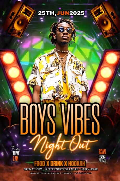 Maximalist Boys Vibes Banner 4' × 6' Template | PosterMyWall