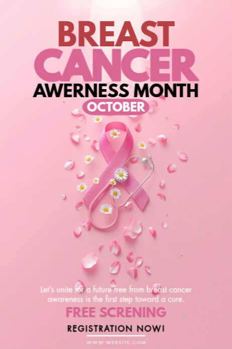 Copy of Maximalist Breast Cancer Awareness Month Poster | PosterMyWall
