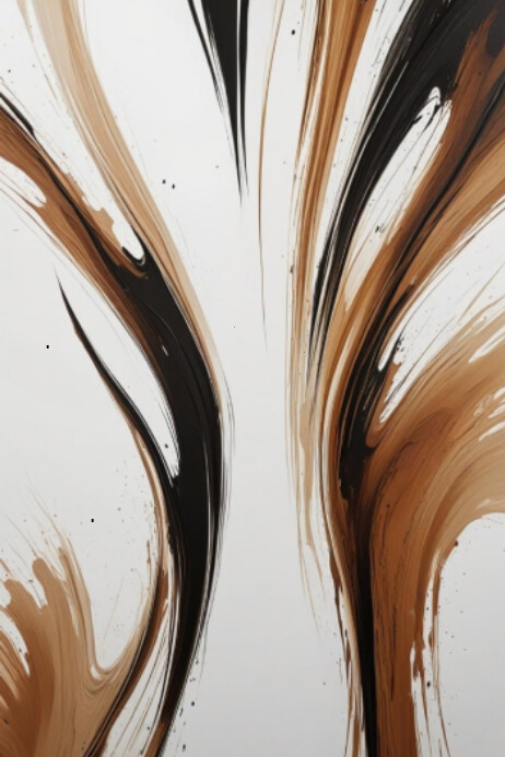 Maximalist Brown And White Abstract Poster Template | PosterMyWall