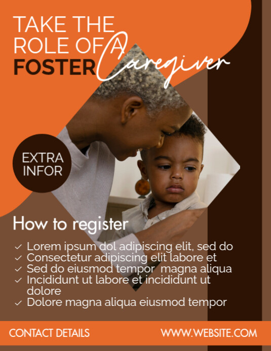 Maximalist Brown Foster Care Flyer (us Letter Template | PosterMyWall