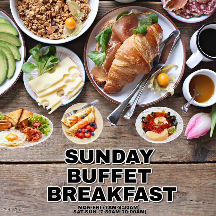 Maximalist Buffet Breakfast Instagram Post เทมเพลต | PosterMyWall