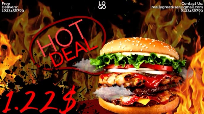 Maximalist Burger Digital Display (16:9) Template | PosterMyWall