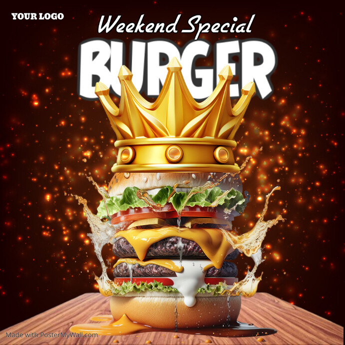 Maximalist Burger Instagram Post Template | PosterMyWall