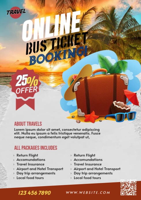 Maximalist Bus Ticket Flyer A1 Template | PosterMyWall