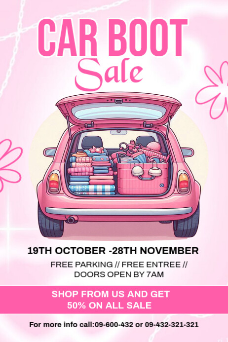 Copy of Maximalist Car Boot Sale Template Design Flyer Poster ...