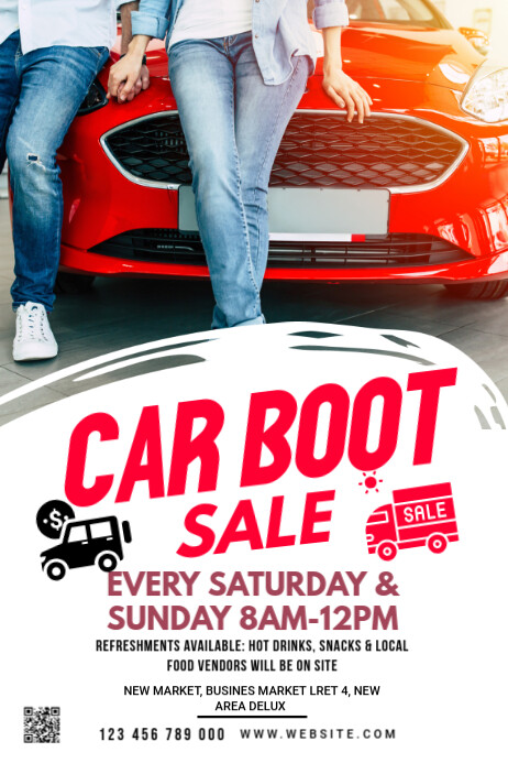 Maximalist Car Boot Sales Banner Banner 4' × 6' Template | PosterMyWall