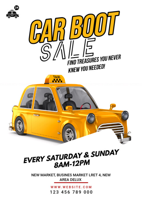 Maximalist Car Boot Sales Flyer Template A1 | PosterMyWall