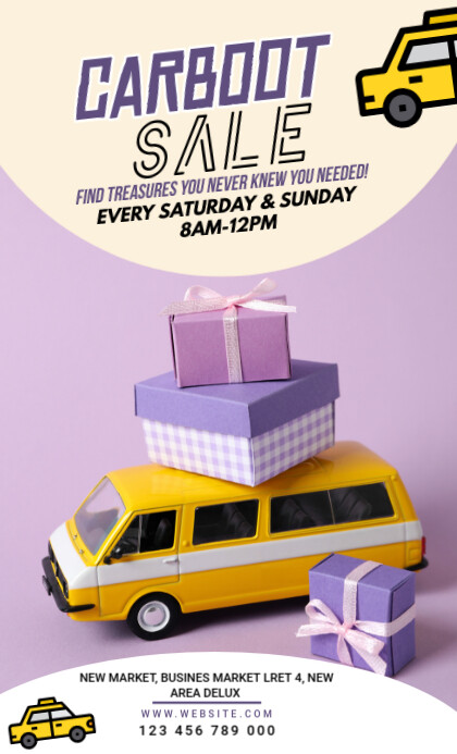 Maximalist Car Boot Sales Flyer Template Us Legal | PosterMyWall