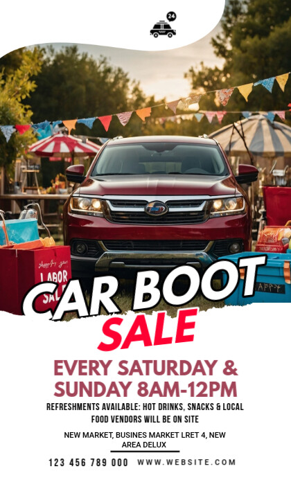 Maximalist Car Boot Sales Flyer Template Us Legal | PosterMyWall