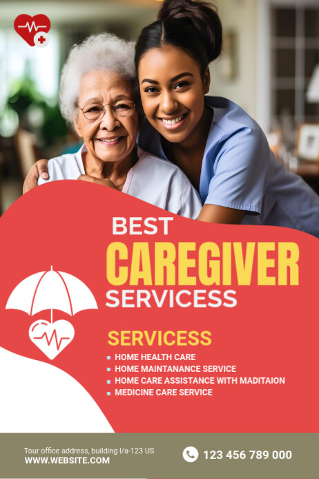 Maximalist Caregiver Service Banner 4' × 6' Template | PosterMyWall