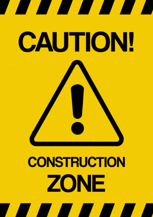 Maximalist Caution A4 Template | PosterMyWall