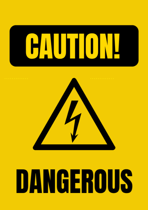 Maximalist Caution A4 Template | PosterMyWall