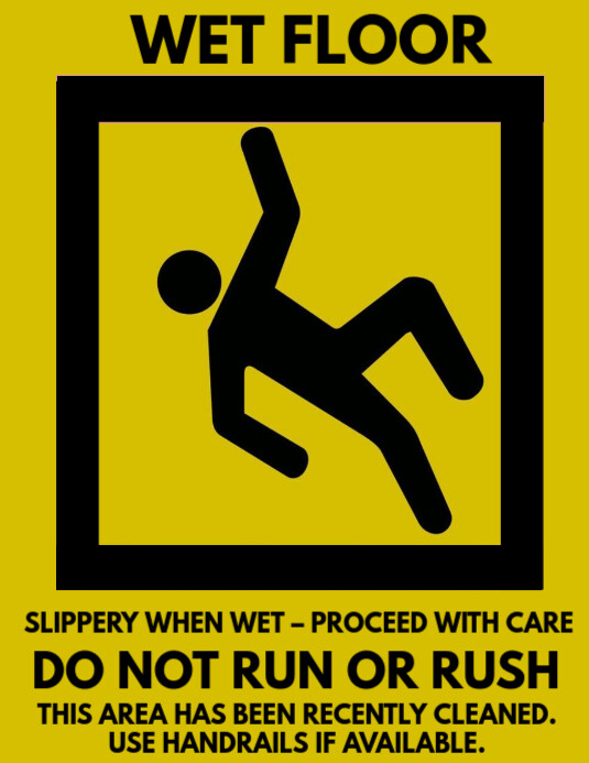 Plantilla de Maximalist Caution Wet Floor Flyer Flyer (us Letter ...