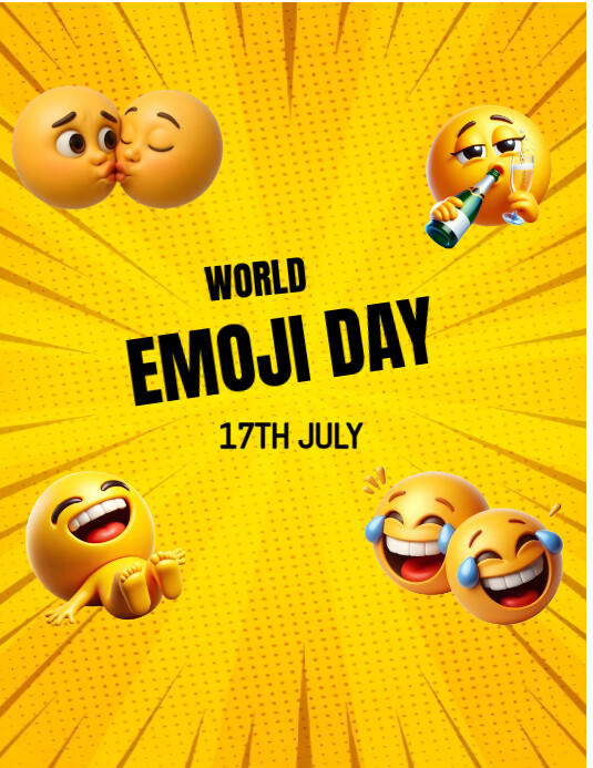 Copy of Maximalist Celebrate World Emoji Day Template Flyer (us Letter ...