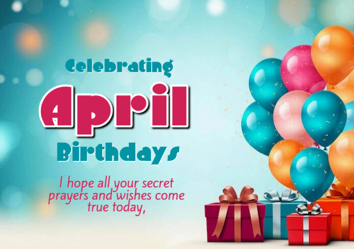 Maximalist Celebrating April Birthdays A4 Template | PosterMyWall