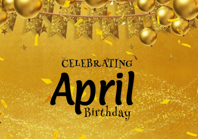 Maximalist Celebrating April Birthdays A4 Template | PosterMyWall