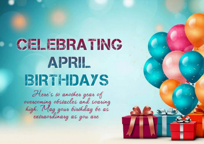 Maximalist Celebrating April Birthdays A4 Template | PosterMyWall