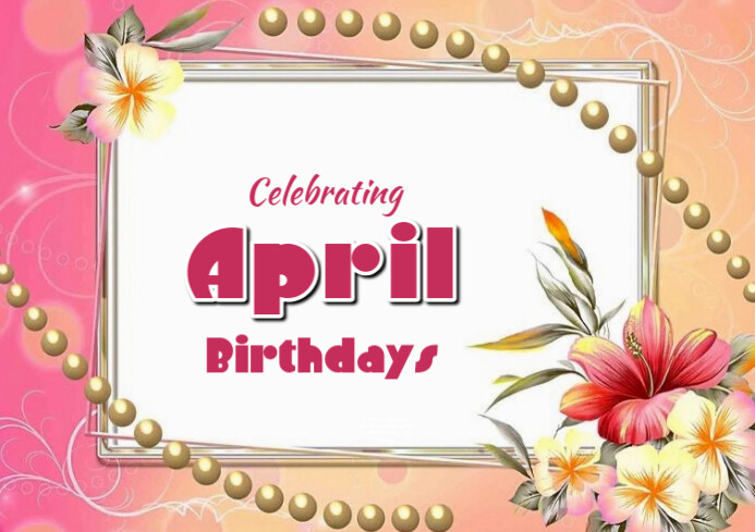 Maximalist Celebrating April Birthdays A4 Template | PosterMyWall