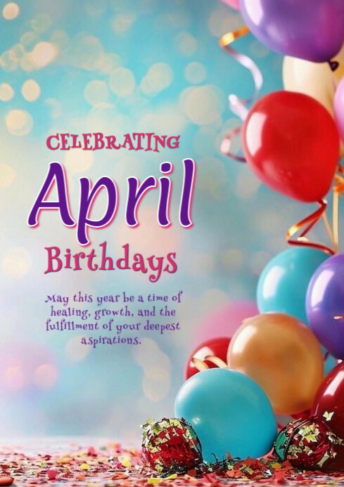 Copy of Maximalist Celebrating April Birthdays A4 | PosterMyWall