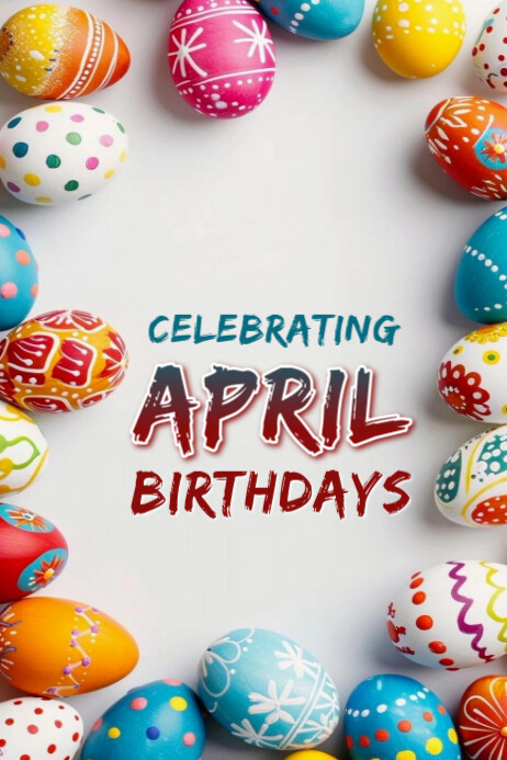 Maximalist Celebrating April Birthdays Banner 4' × 6' Template ...