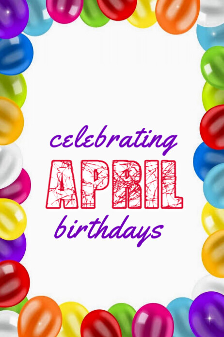 Maximalist Celebrating April Birthdays Banner 4' × 6' Template ...