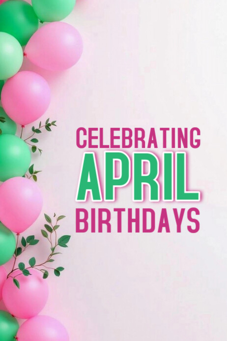 Maximalist Celebrating April Birthdays Banner 4' × 6' Template ...
