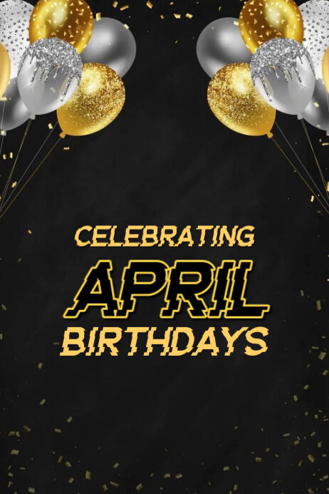 Maximalist Celebrating April Birthdays Banner 4' × 6' Template ...